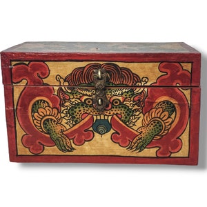 MEDIUM SIZE - Tibetan Wooden Boxes With Cheppu Design, Hanpainted With ...