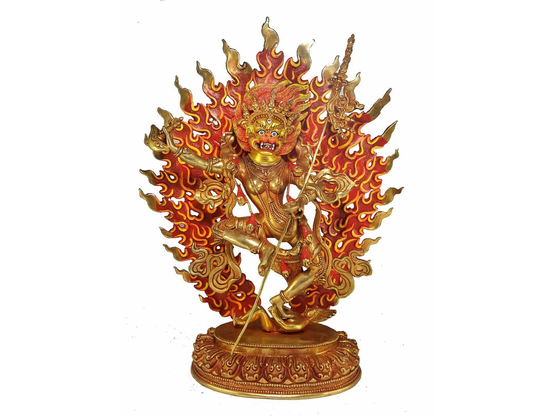 36 Cm, Tibetan Buddhist Statue of Simhamukha Yogini, Senge Dongma, Full ...