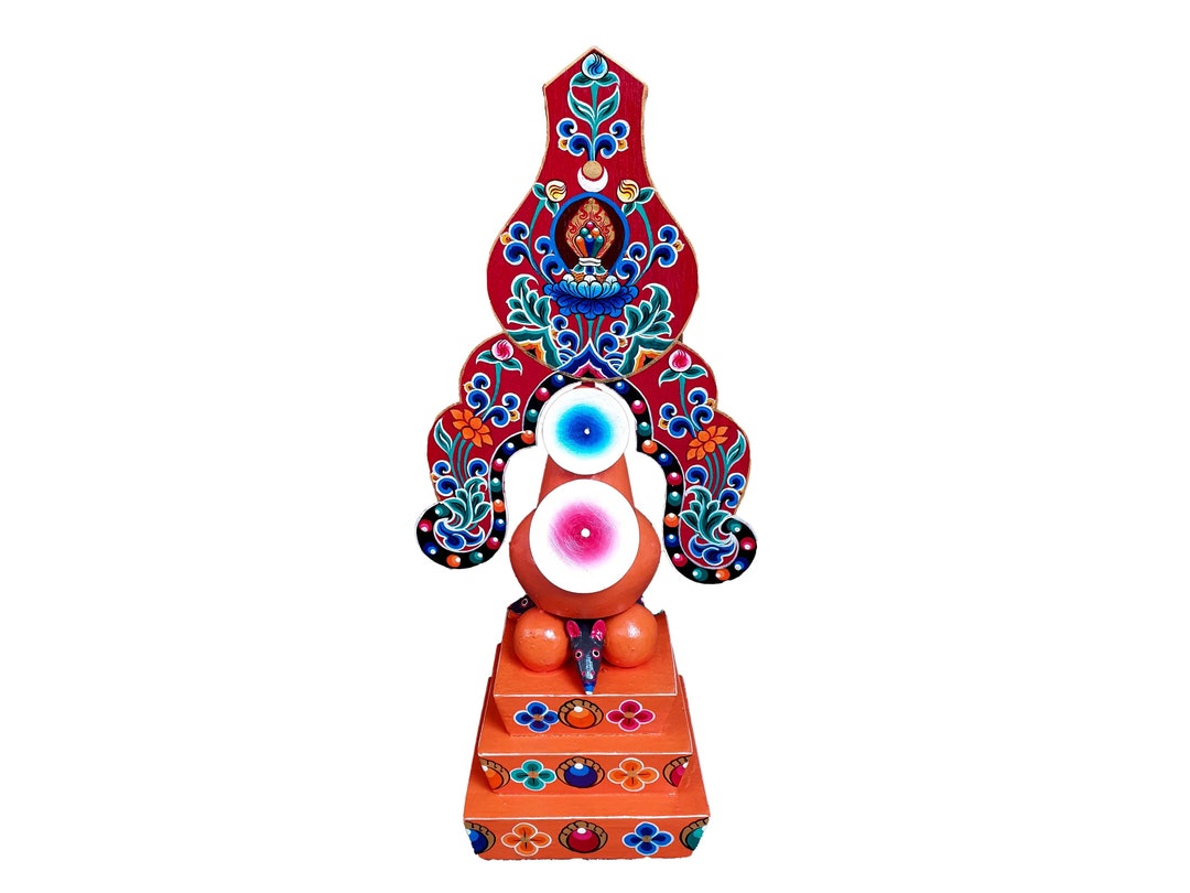 40 Cm, Tibetan Wooden TORMA of Norla Zambala for Buddhist Offering ...