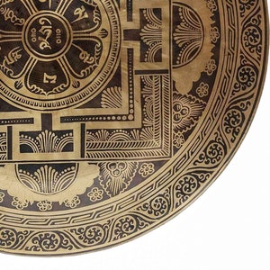 44 Cm Diameter, Tibetan Curve Gong, Handcarved With Kalachakra Mandala ...