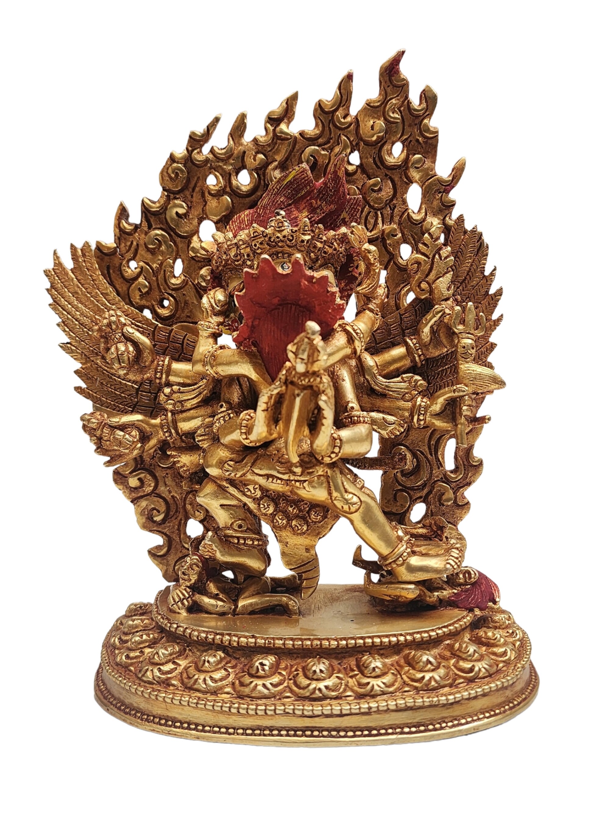 21 Cm, Buddhist Statue of Vajrakilaya, Handbeaten With Full Gold ...