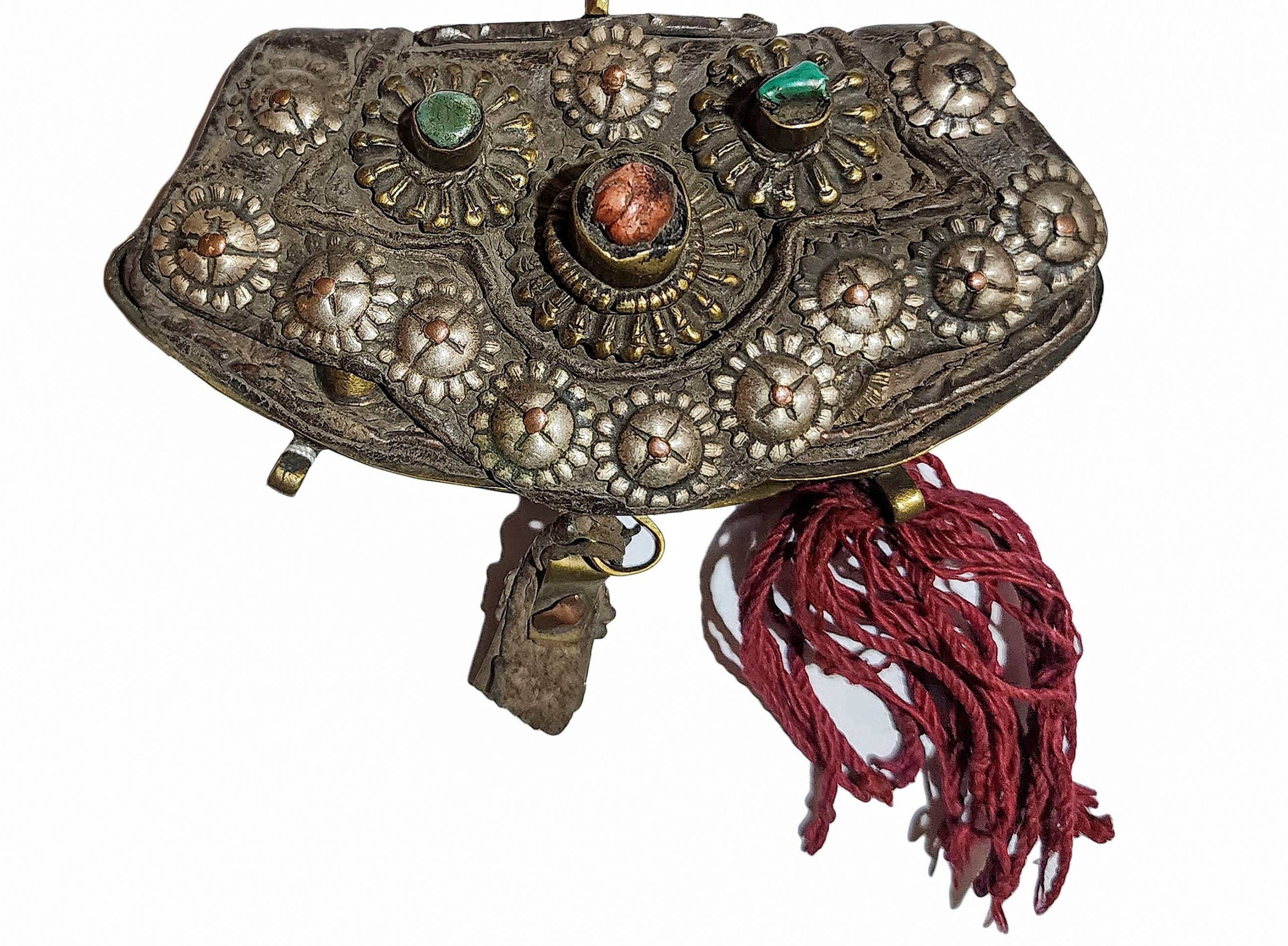 Antique Tibetan Women's Pouch/purse, Handcarved With Leather, Silver ...