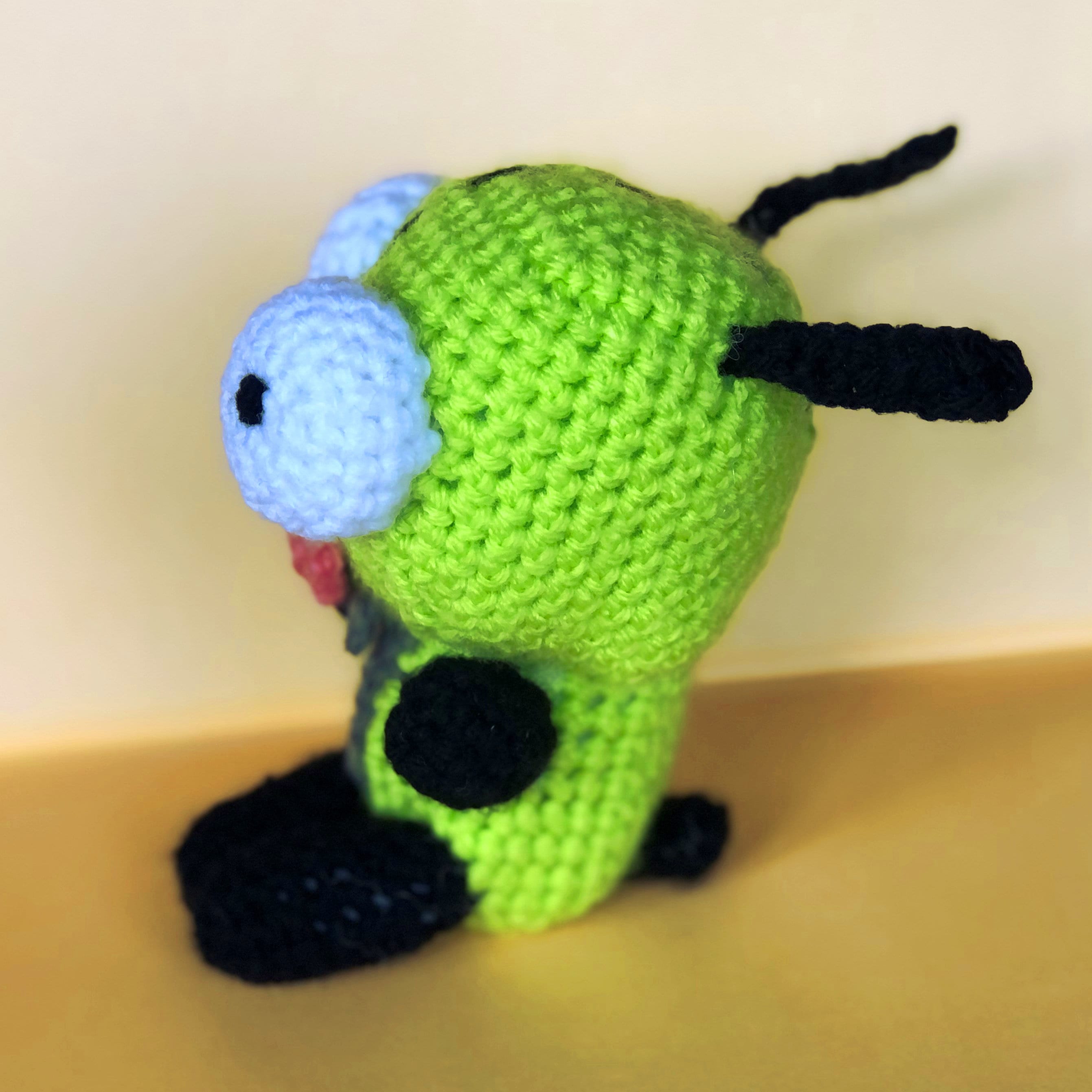 Crochet GIR Inspired Amigurumi, Stuffed Invader Zim Inspired Plush Toy ...