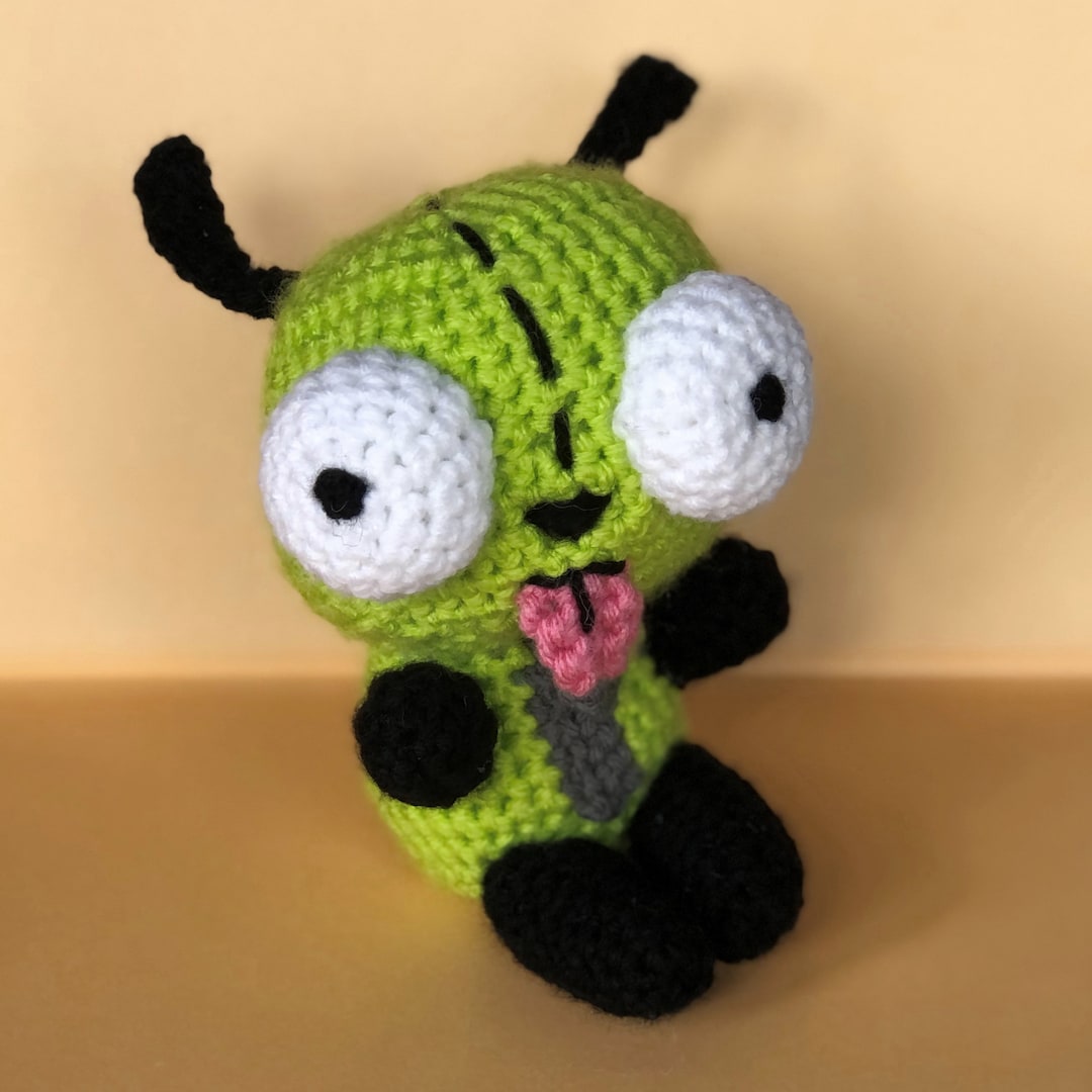 Crochet GIR Inspired Amigurumi, Stuffed Invader Zim Inspired Plush Toy ...