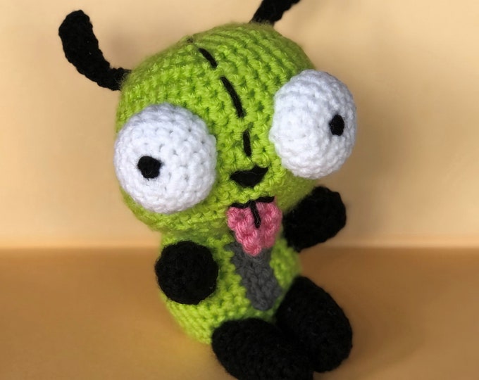 Crochet GIR Inspired Amigurumi, Stuffed Invader Zim Inspired Plush Toy ...