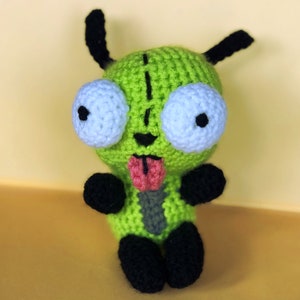 Crochet GIR Inspired Amigurumi, Stuffed Invader Zim Inspired Plush Toy ...