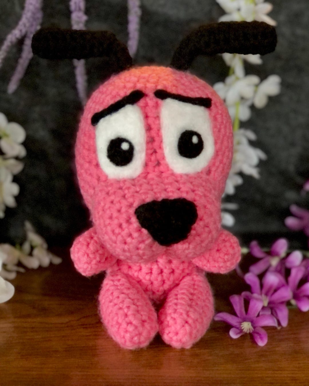 XL Crochet Courage the Cowardly Dog Inspired Amigurumi, Large Stuffed ...