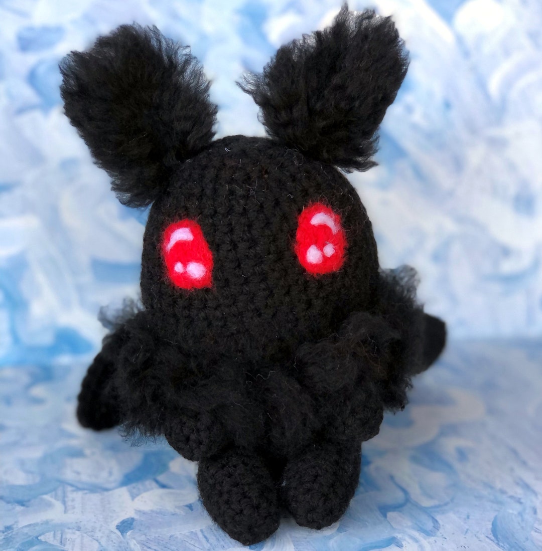 Crochet Mothman Amigurumi, Stuffed Cryptid Plush Toy, Handmade Mothman ...