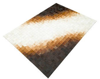 Cowhide Leather Area Rug Patchwork Carpet Hair-on-hide Rug Real Cow ...
