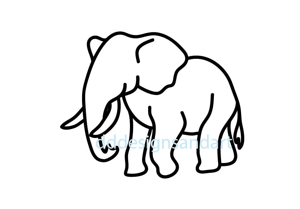 Elephant Shape SVG / EPS / PNG / Dxf / Pdf Instant - Etsy