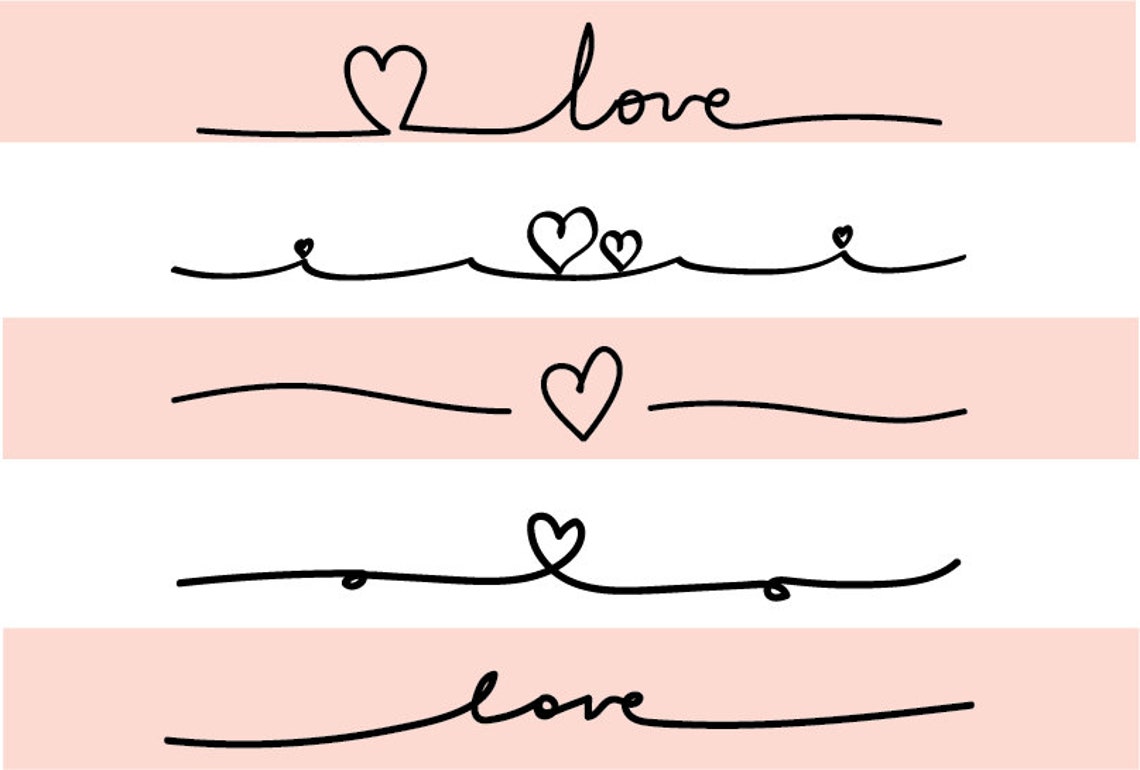 Heart Dividers - SVG - PNG - EPS - Instant Download - Digital Download ...