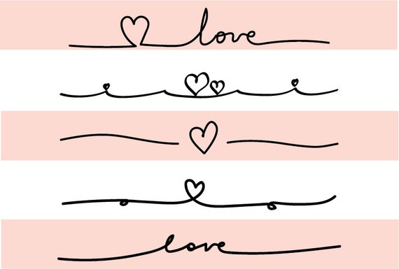 Heart Dividers SVG PNG EPS Instant Download Digital - Etsy