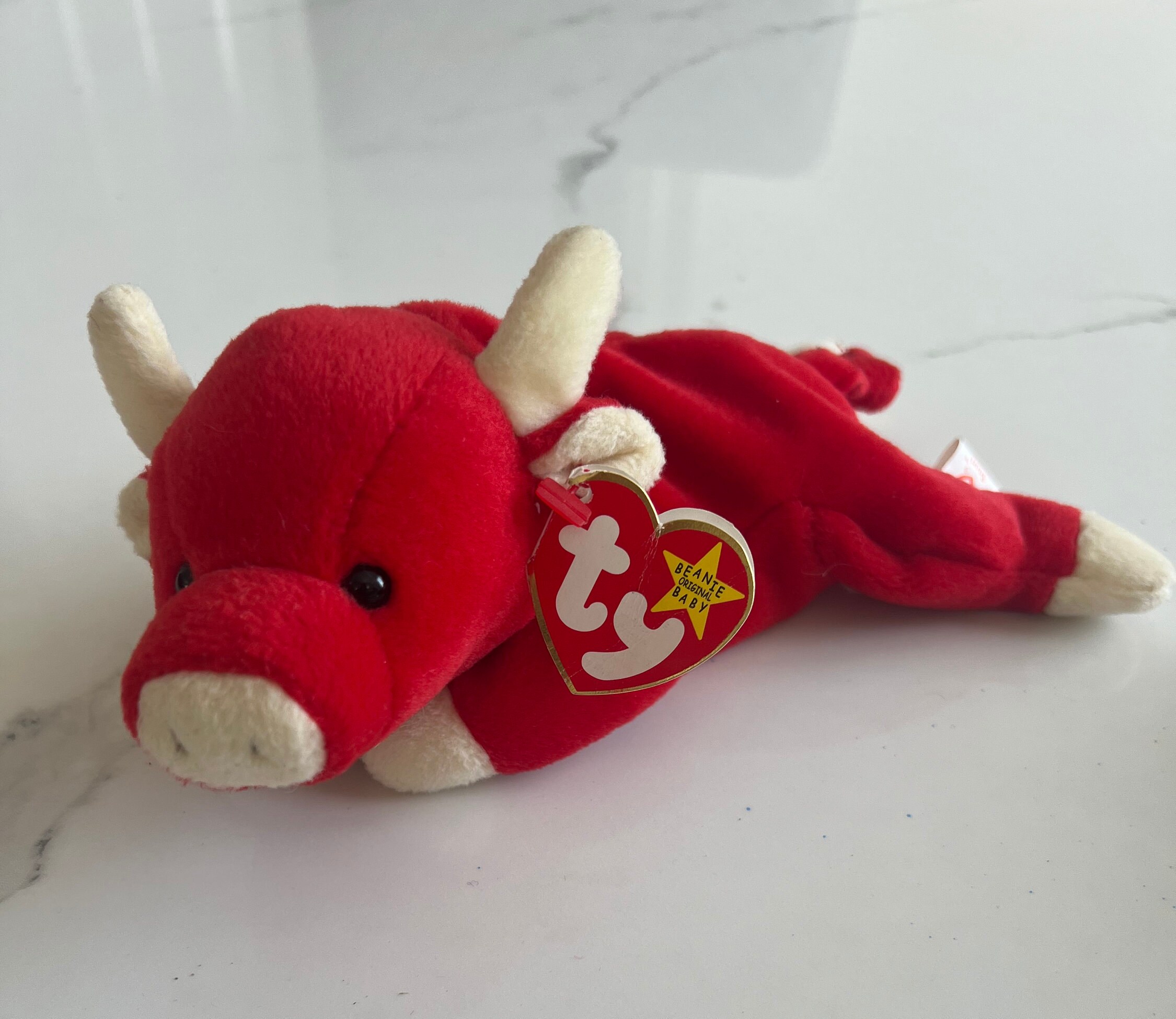 Ty Beanie Baby Snort the Bull Plush Toy *rare* - 4002 Date of Birth 5 ...