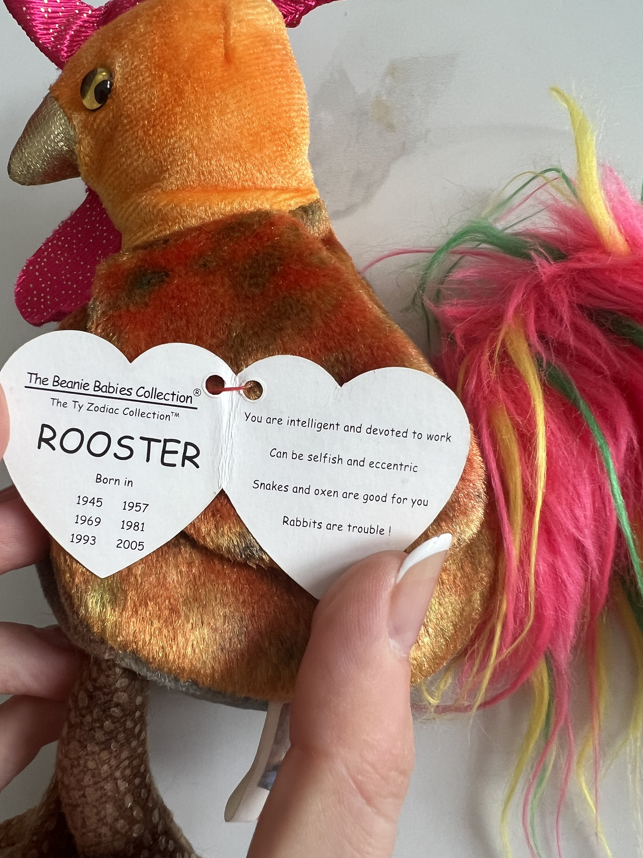 Ty Beanie Baby Rooster Plush Toy *rare* - With Date Error - Etsy