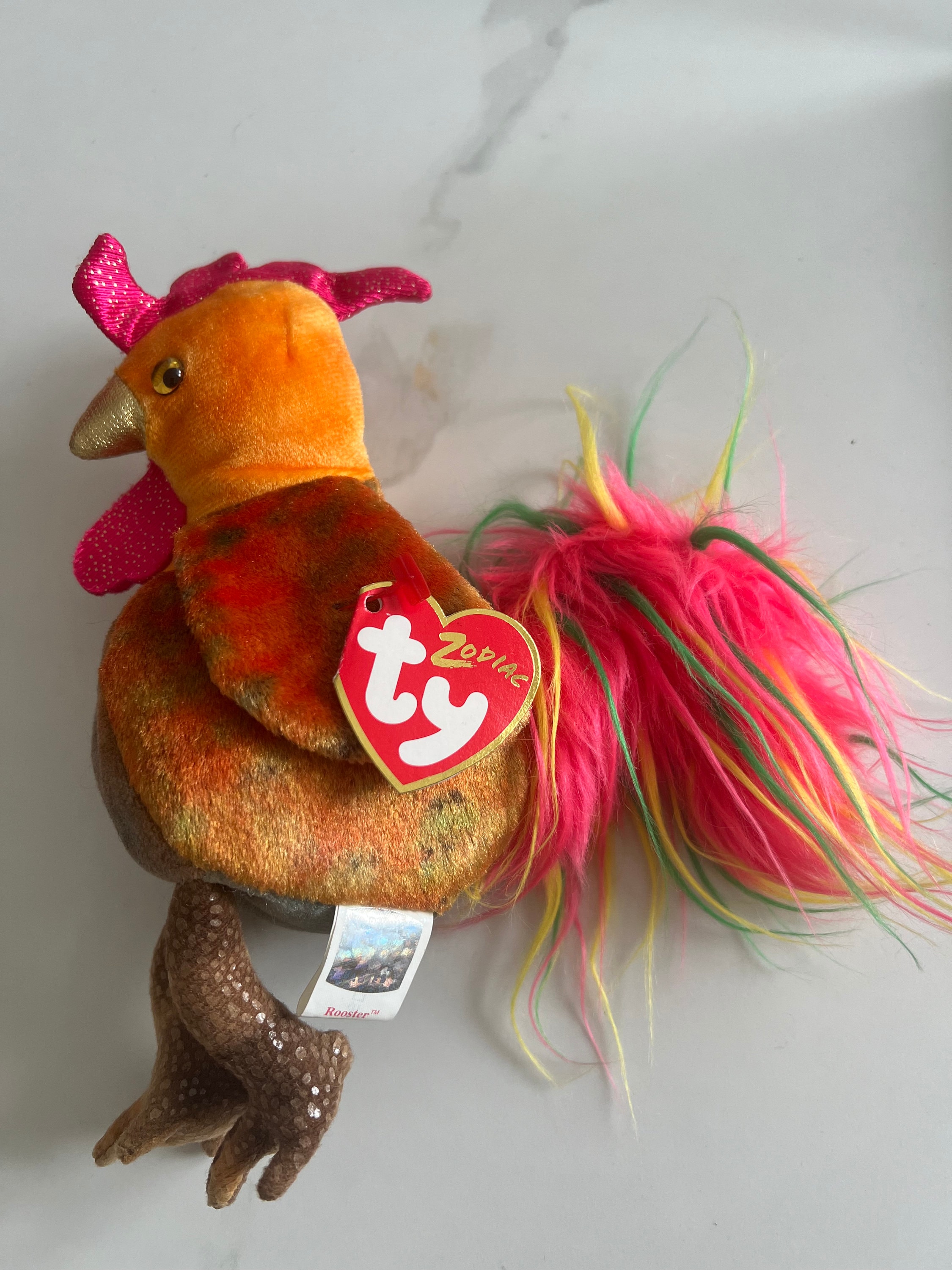 Ty Beanie Baby Rooster Plush Toy *rare* - With Date Error - Etsy
