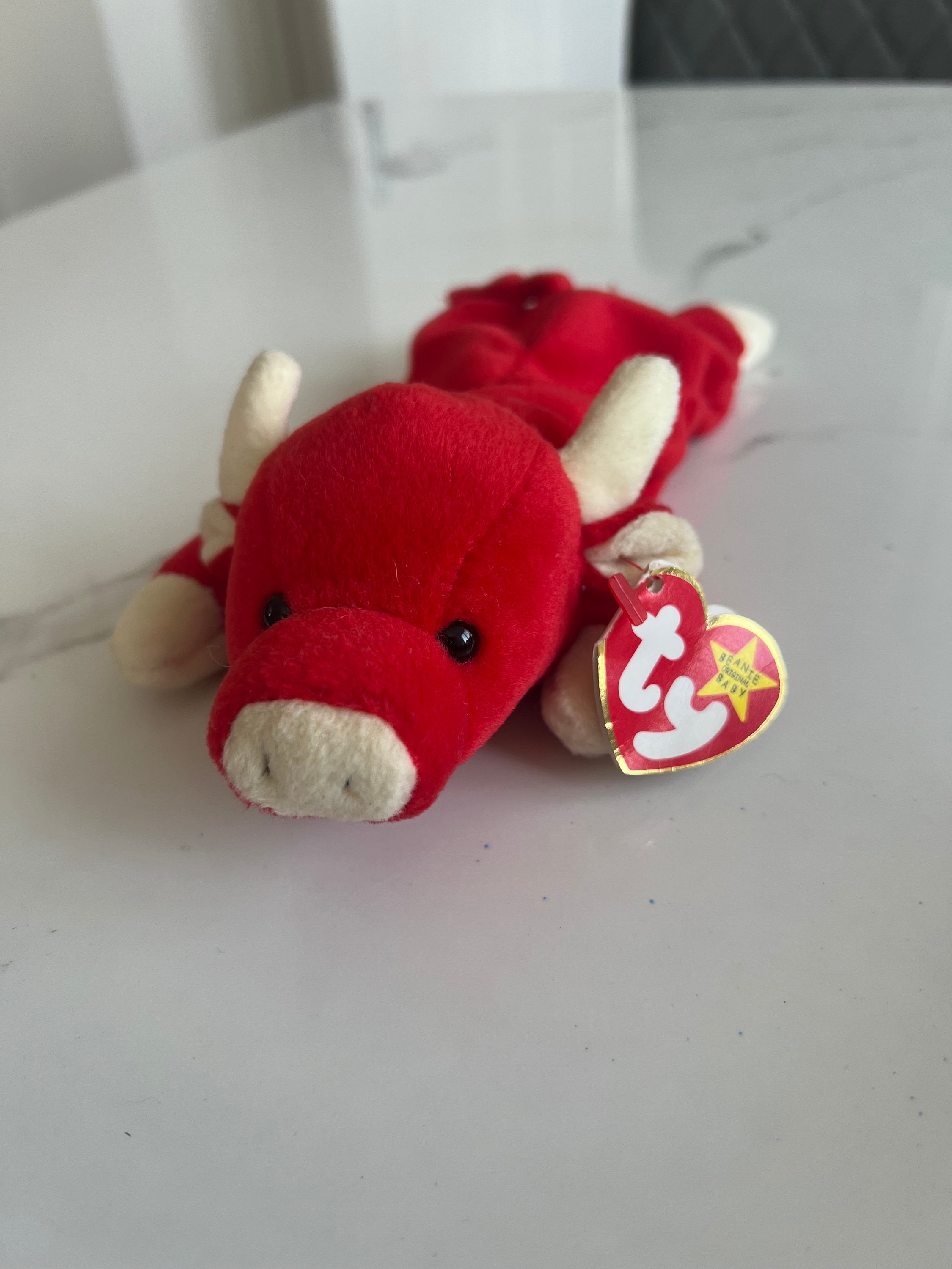 Ty Beanie Baby Snort the Bull Plush Toy *rare* - 4002 Date of Birth 5 ...
