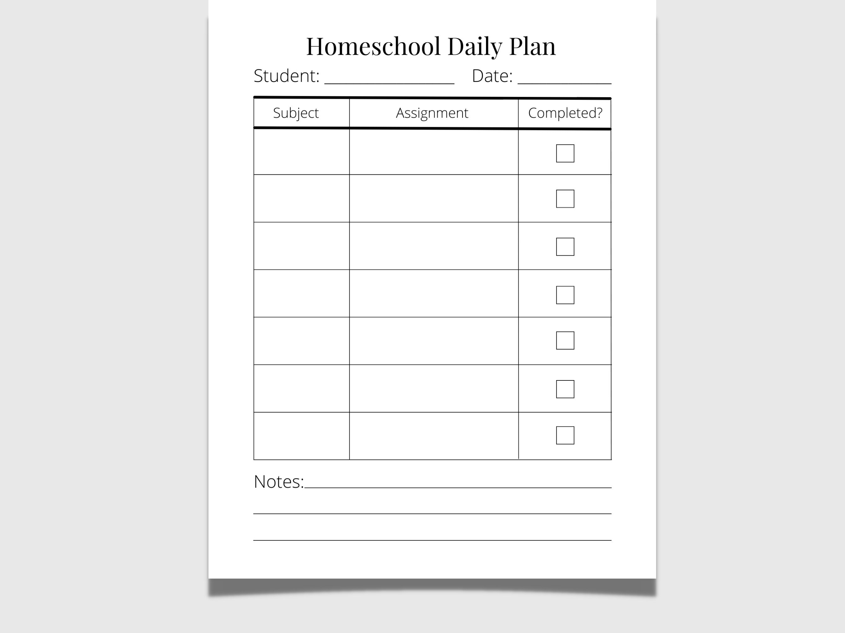 Homeschool Planner Printable Instant PDF Download 8.5x11 Daily Schedule ...