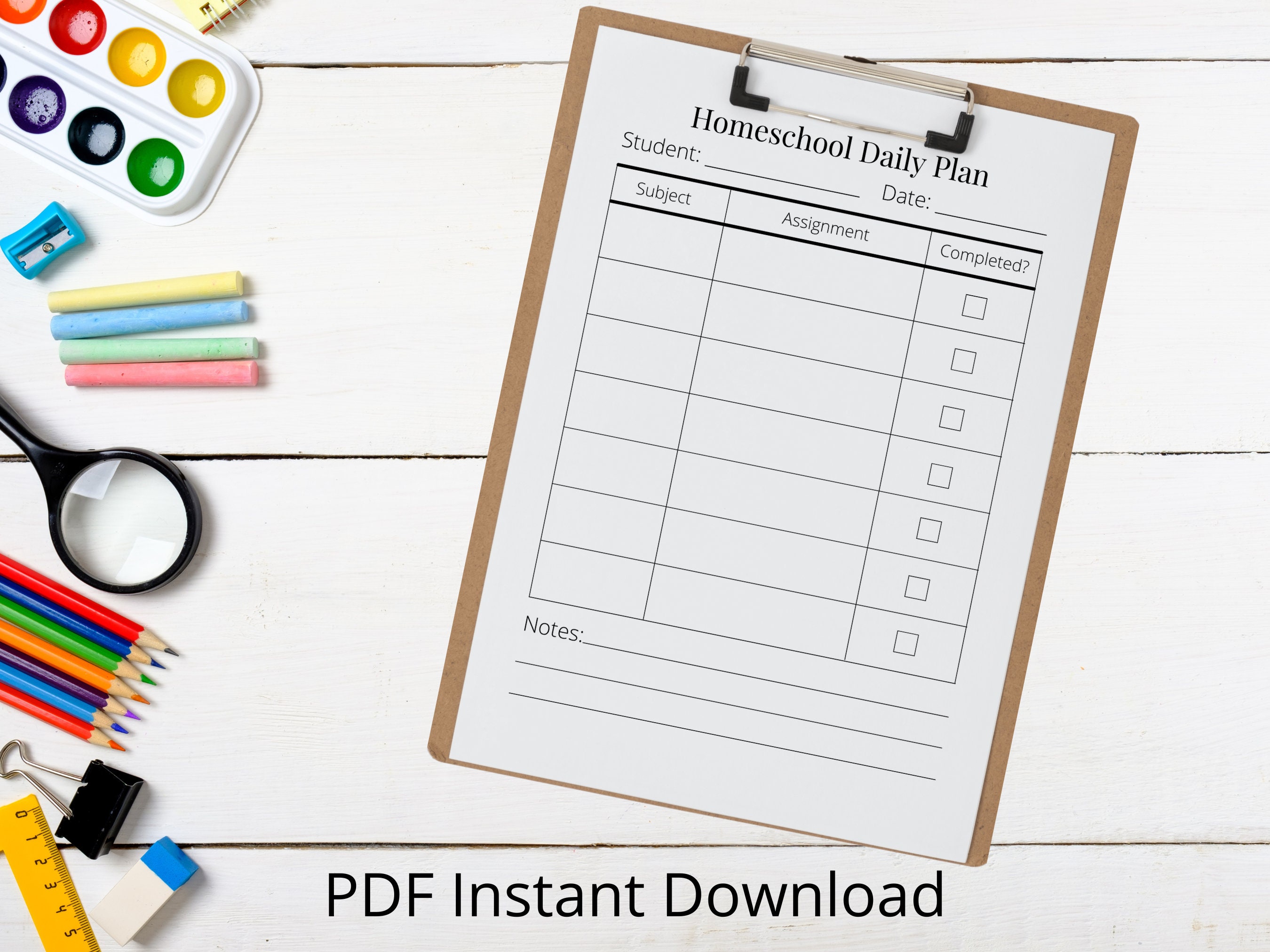 Homeschool Planner Printable - Instant PDF Download - 8.5"x11" - Daily ...
