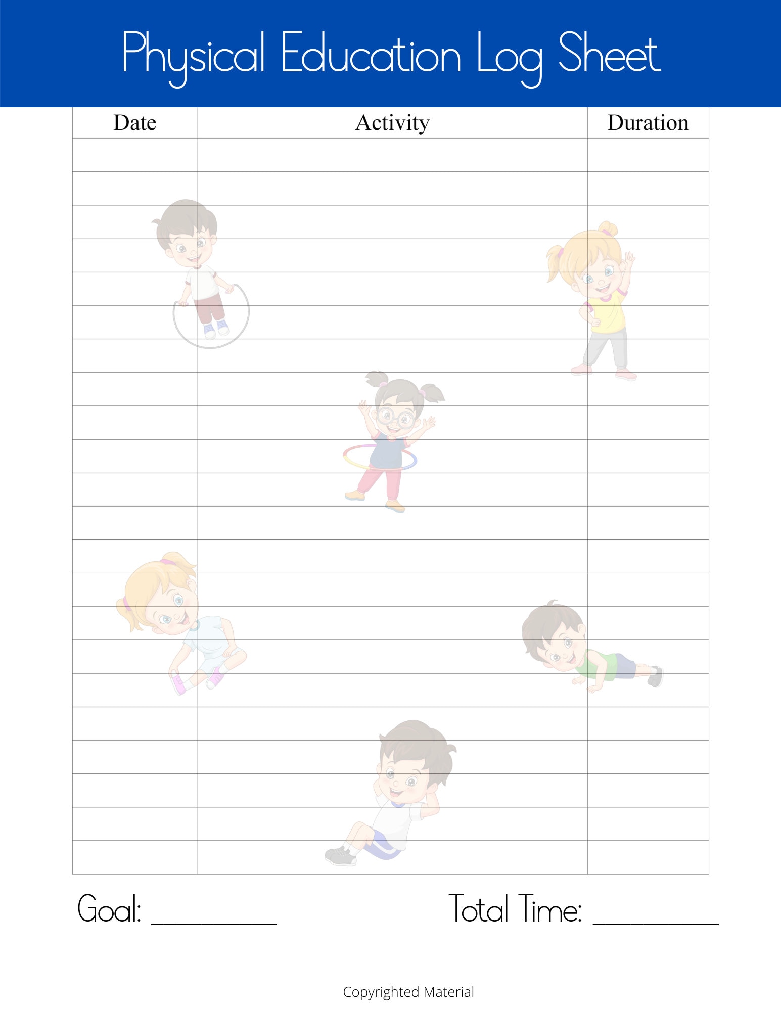 PDF Printable Homeschool PE Log Book Bundle for Elementary School ...