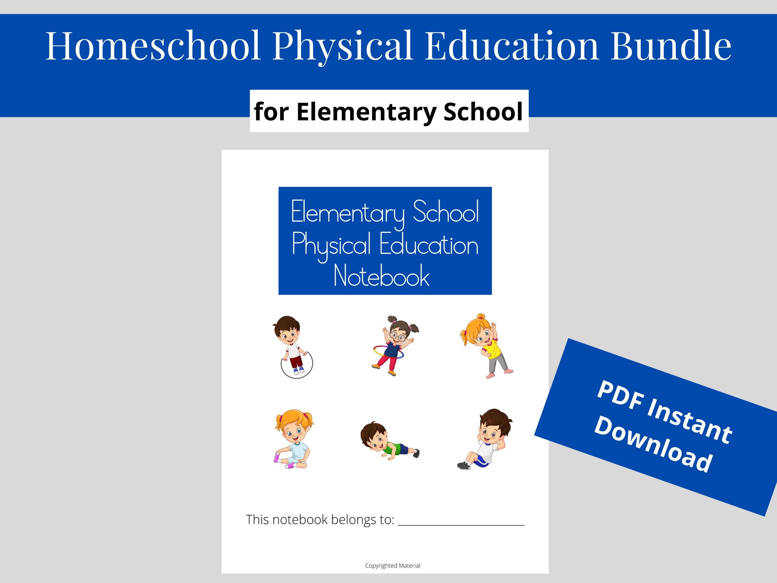 PDF Printable Homeschool PE Log Book Bundle for Elementary School ...