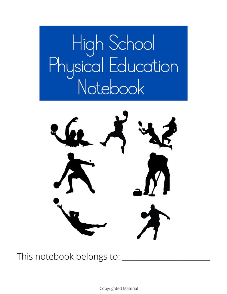 Homeschool PE Log Book for High School - Digital Download - Curriculum ...