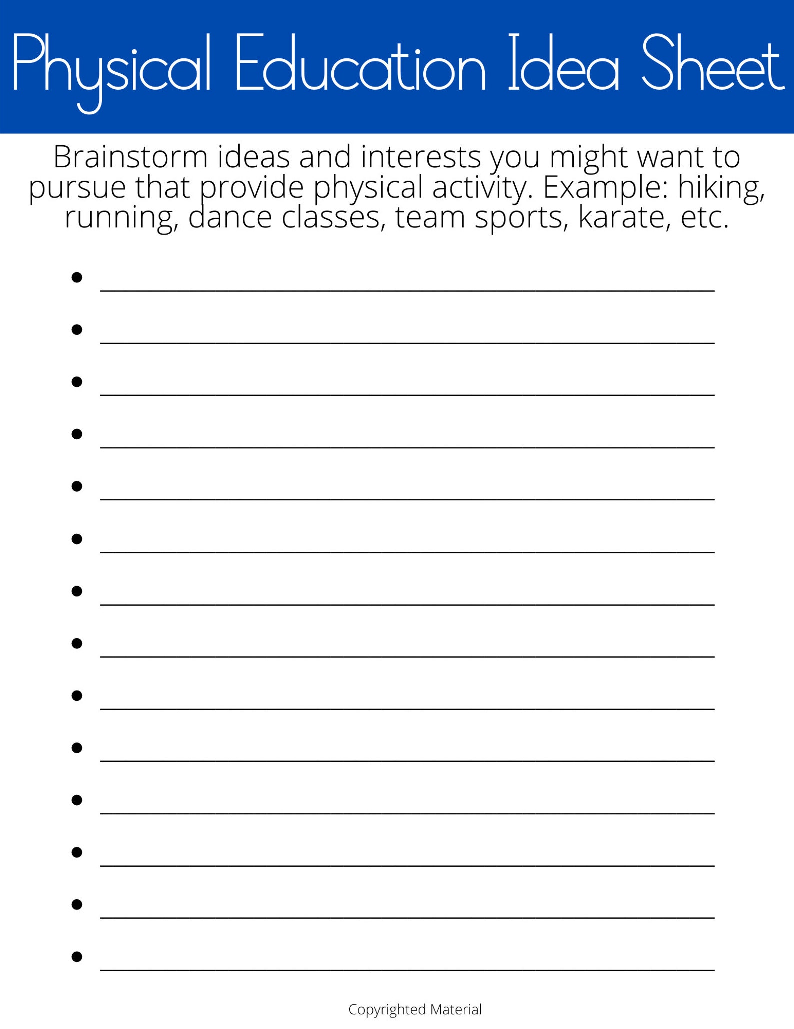 PDF Printable Homeschool PE Log Book Bundle for Elementary School ...