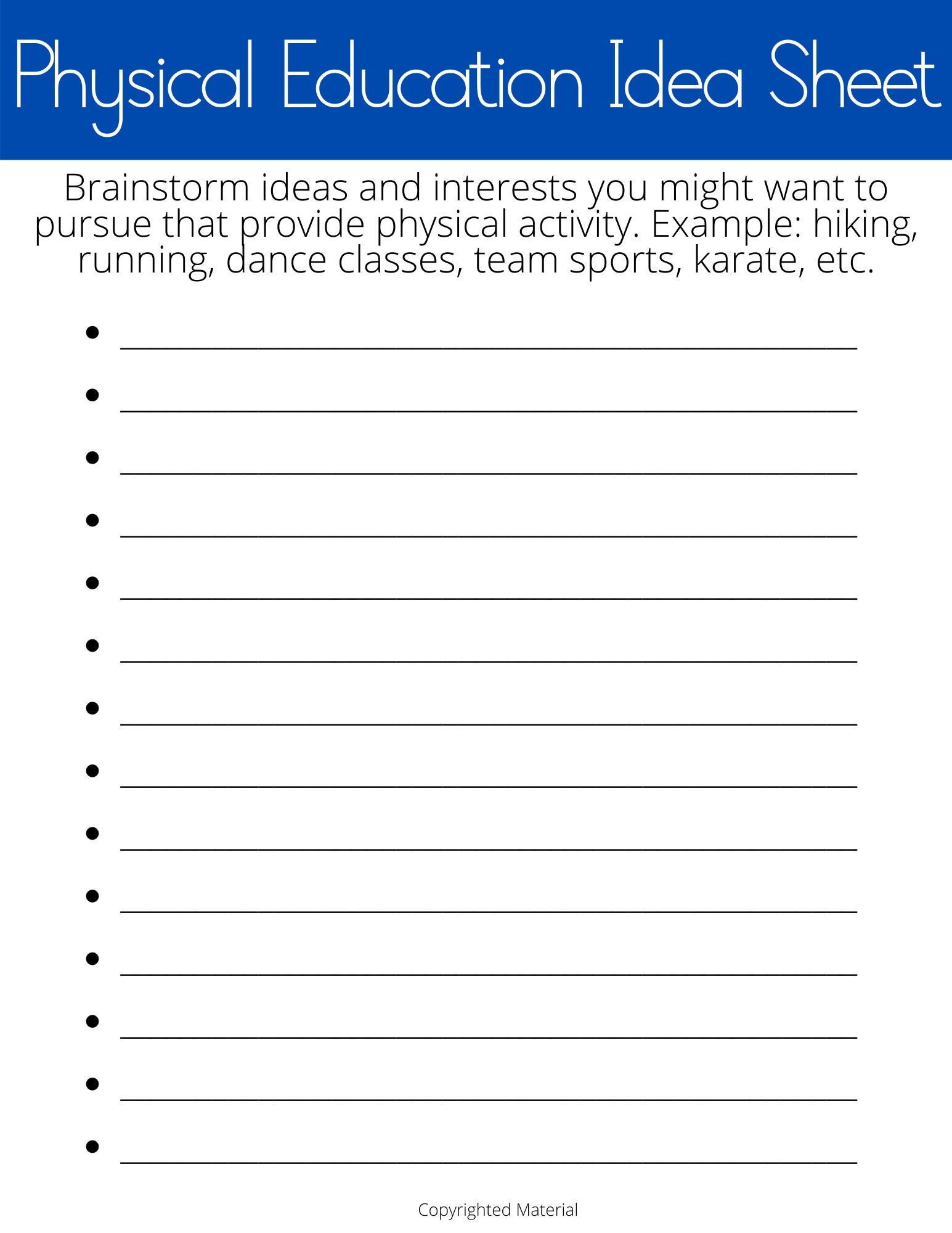 PDF Printable Homeschool PE Log Book Bundle for Elementary School ...