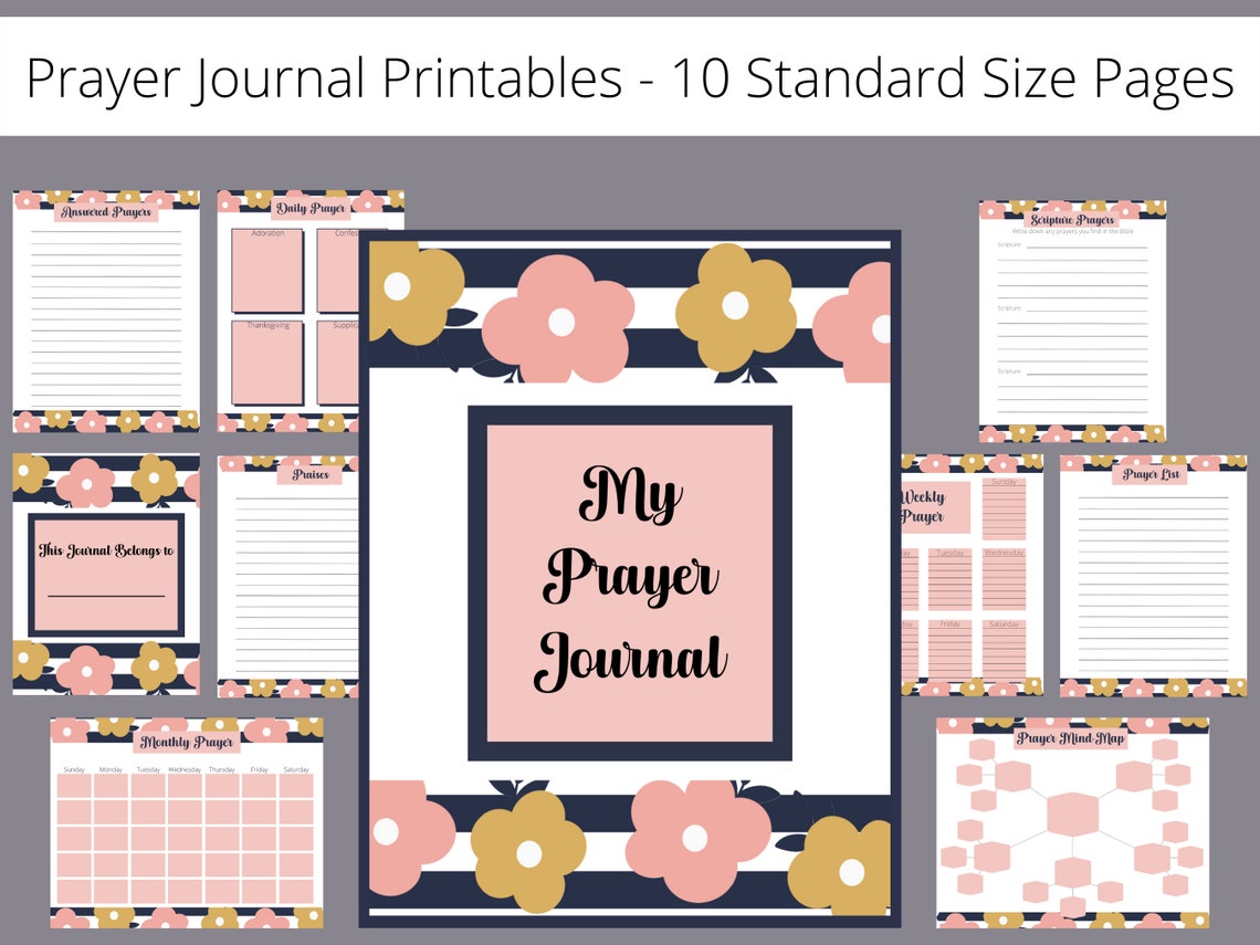 Prayer Journal Printable PDF Instant Download Standard Size Paper ...