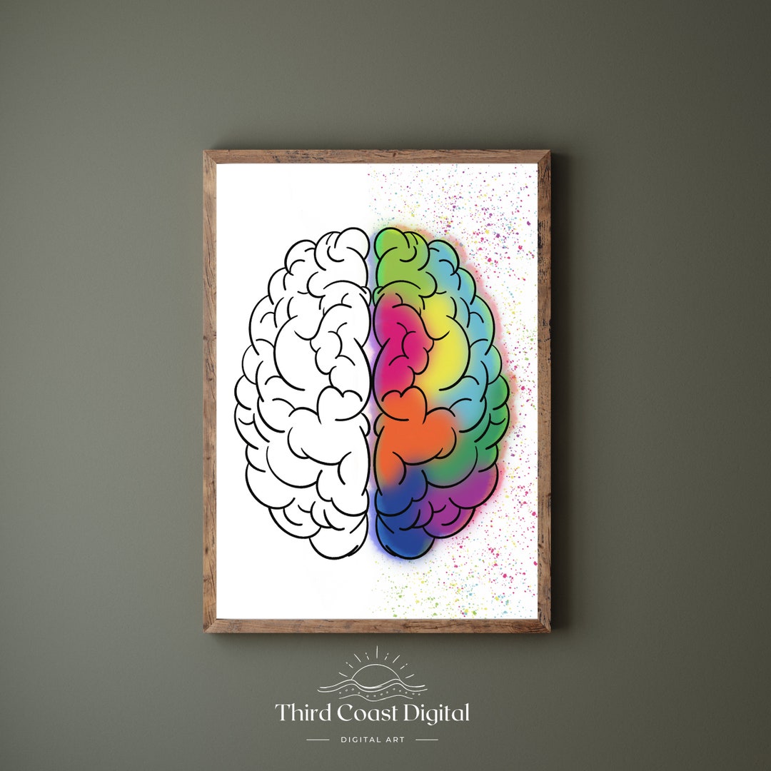 Artist Brain Art / Brain Digital Art / Human Brain Anatomy / Gift for ...
