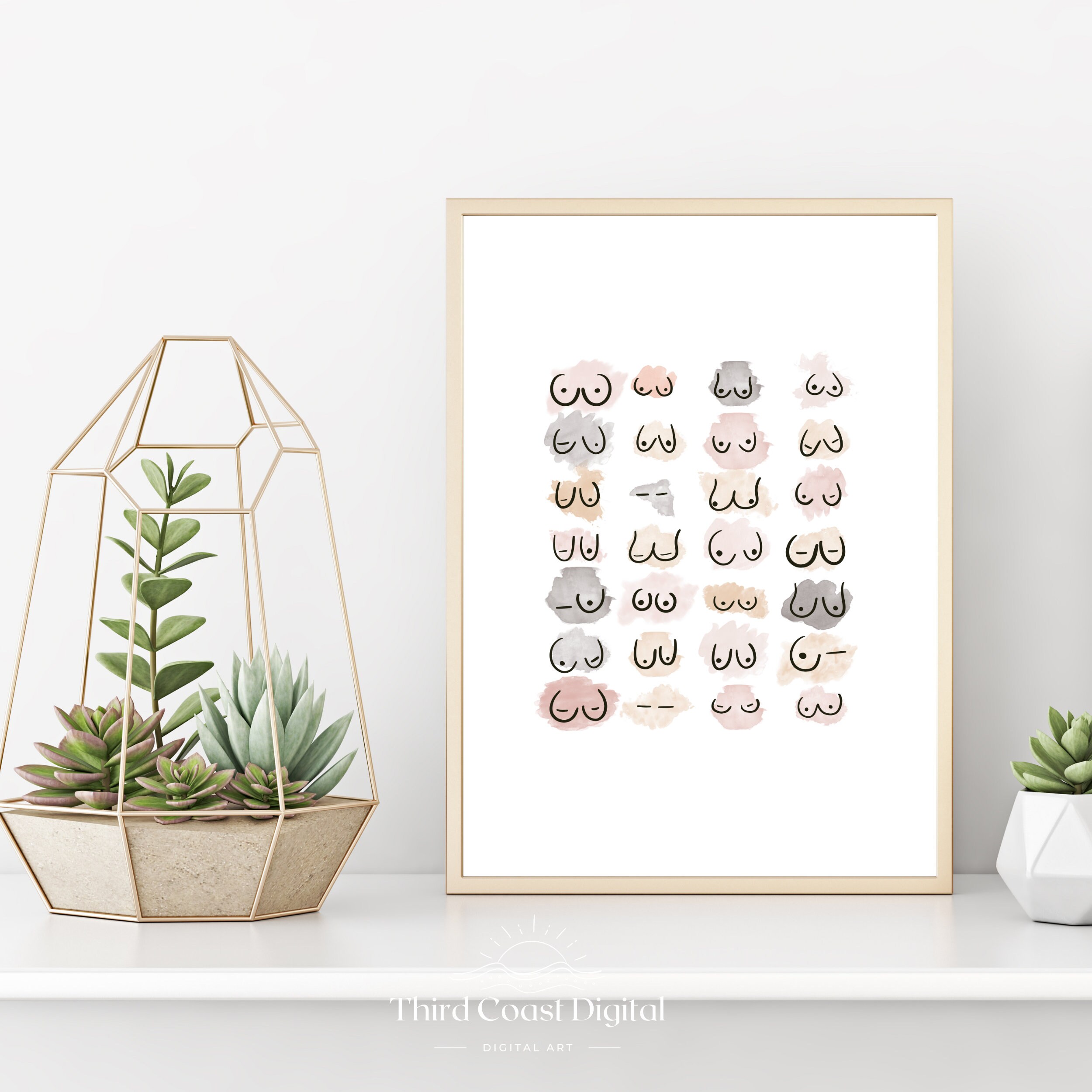 Mastectomy Line Art Print: Feminist Breast Cancer Wall Decor (digital ...