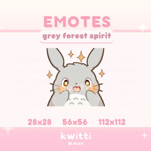 Fluffy Grey Forest Spirit Animal Twitch Emotes Plush Kawaii Cute Twitch ...