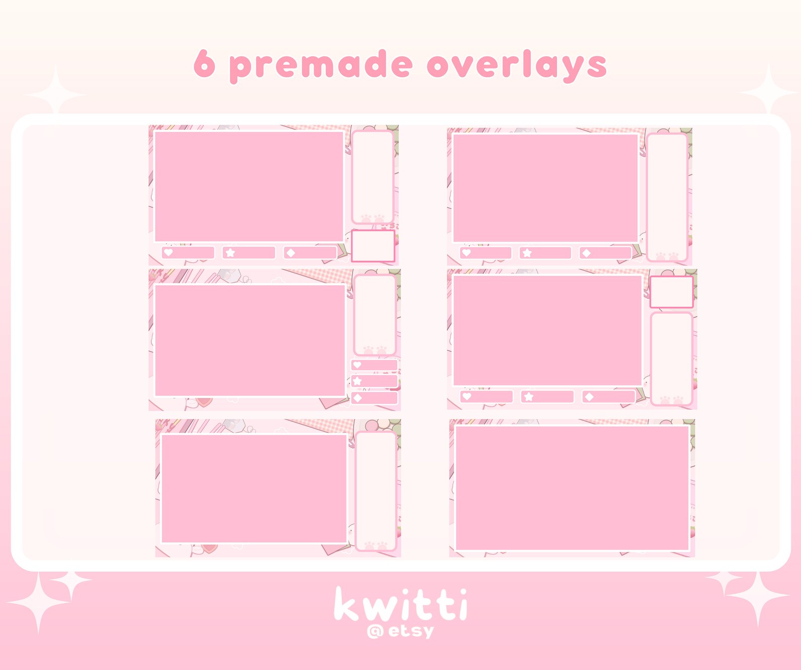 Animated Pink Sakura Lofi Desk Stream Overlay | Twitch Overlays Scenes ...