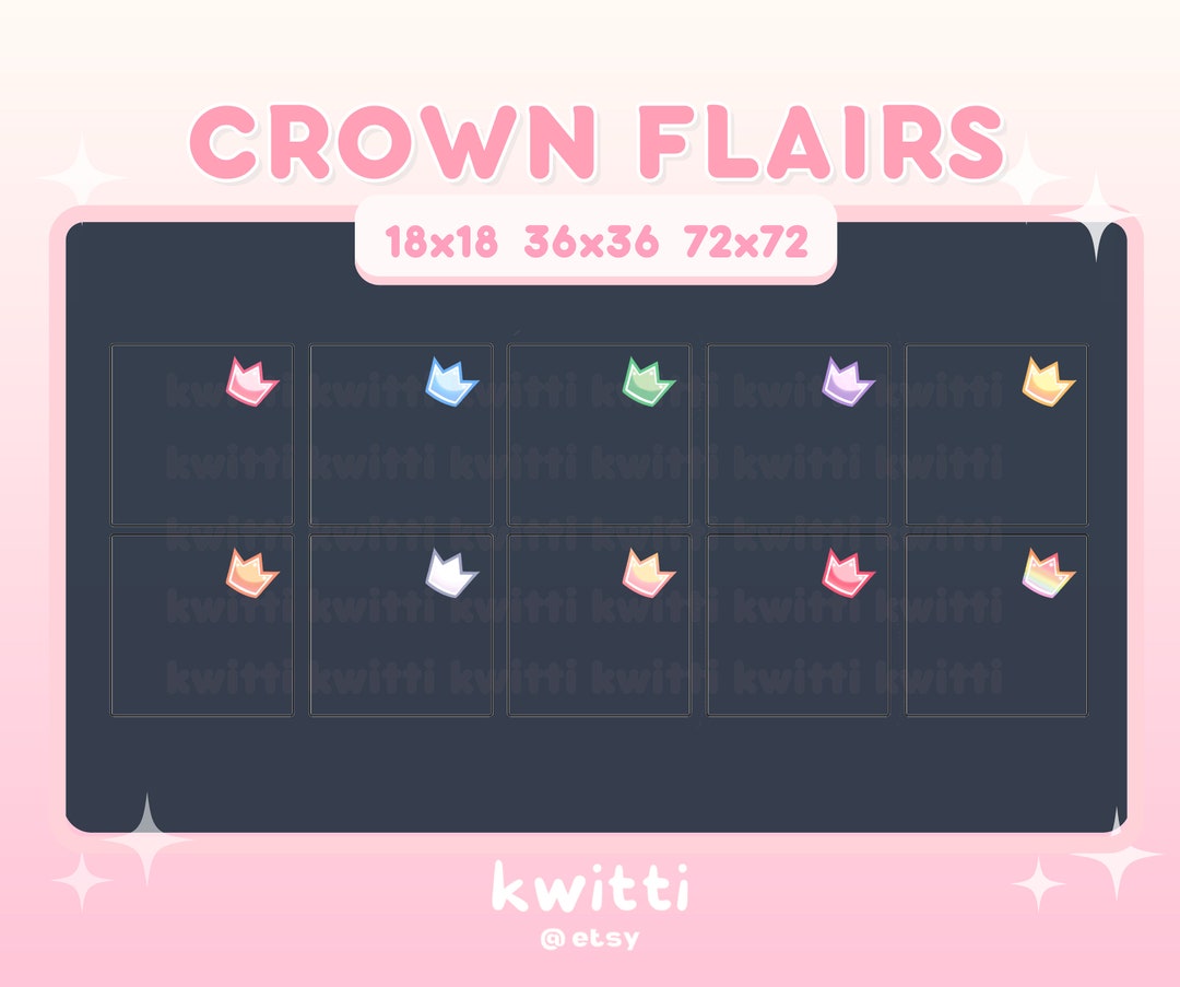 Crown Twitch Sub Badge Flair Angled | Bit Badges | Twitch Sub Badge ...