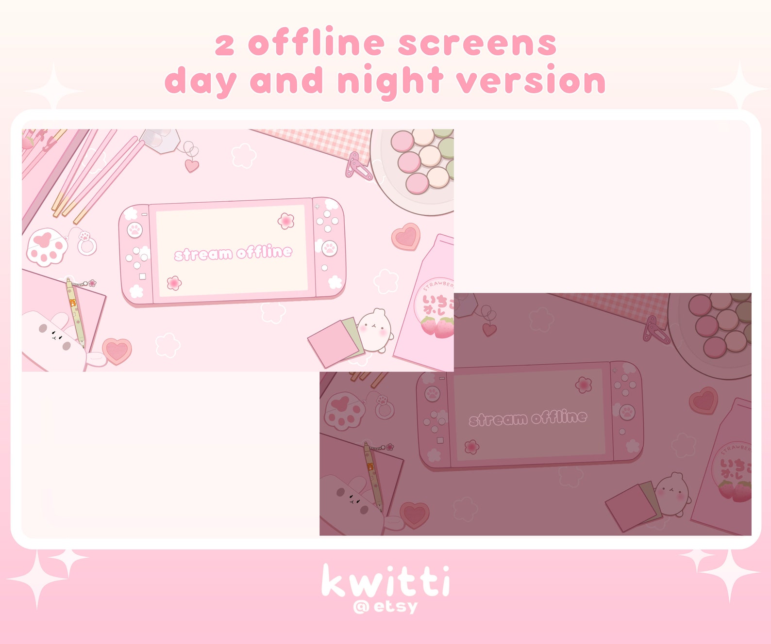 Animated Pink Sakura Lofi Desk Stream Overlay Twitch Overlays Scenes ...