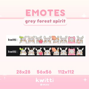 Fluffy Grey Forest Spirit Animal Twitch Emotes Plush Kawaii | Cute ...
