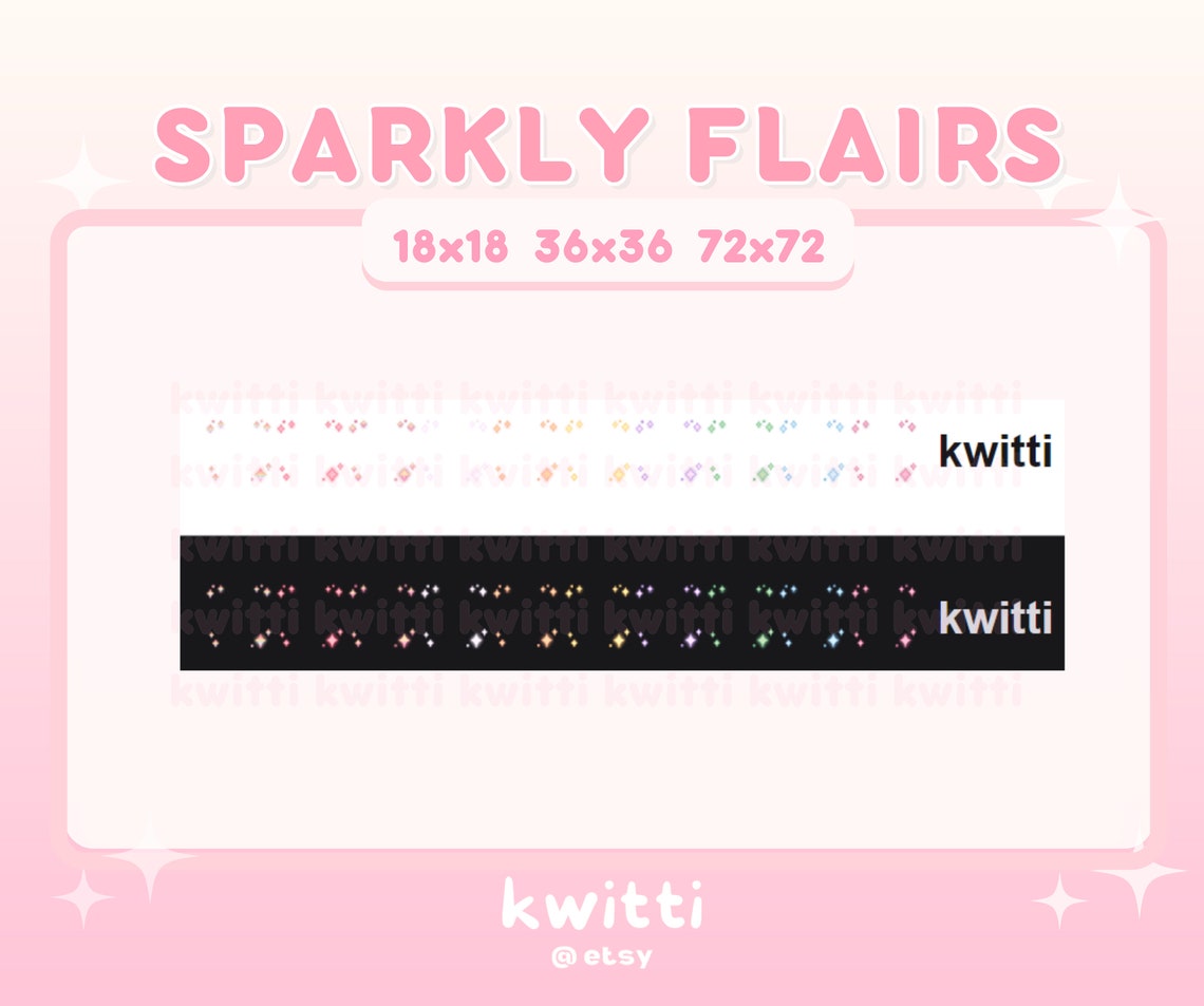 Sparkly Twitch Sub Badge Flair Cute Bit Badges Twitch Sub - Etsy