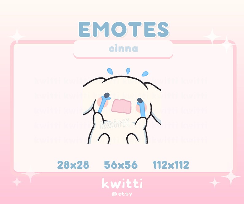 Cute Bunny Plush Cinnamon White Puppy Twitch Emotes Kawaii Cry Emote ...