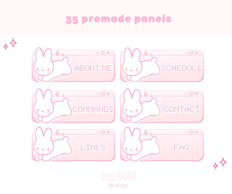 Animated Pink Cute Lofi Stream Package Bunny Plush Y2k Aesthetic Pastel Kawaii Cozy Animated ...