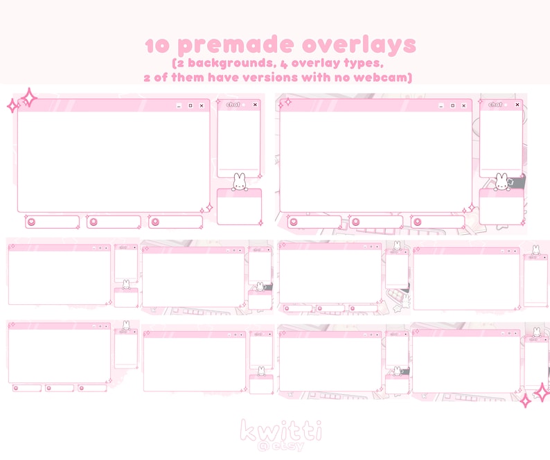 Animated Pink Cute Lofi Stream Package Bunny Plush Y2k Aesthetic Pastel Kawaii Cozy Animated ...