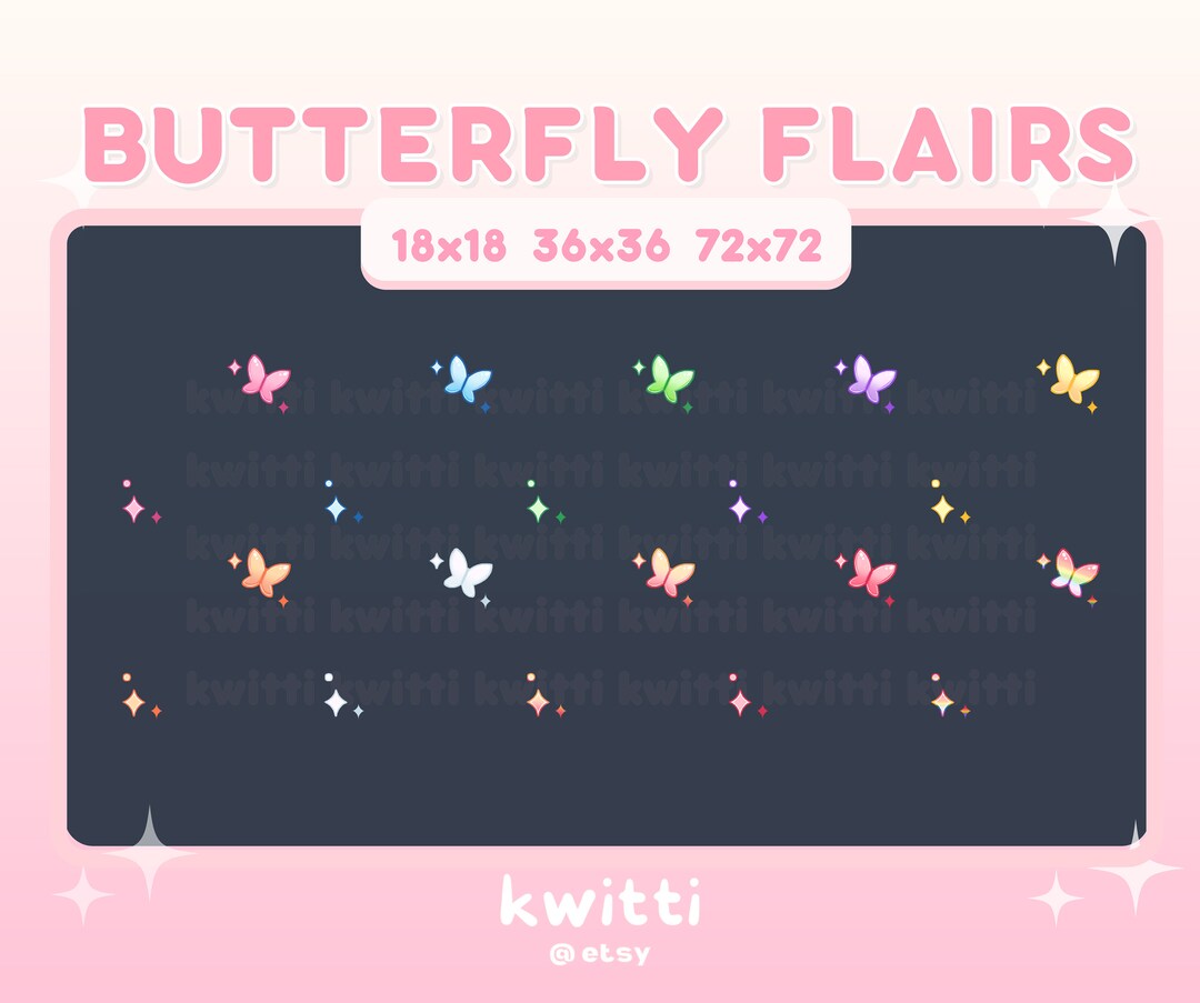 Butterfly Twitch Sub Badge Flair Cute | Bit Badges | Twitch Sub Badge ...