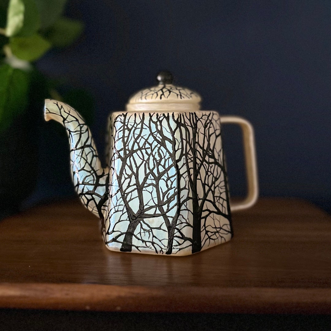 Iridescent Tree Teapot : Hand Painted Tea Pot | Dishwasher Safe Maria ...