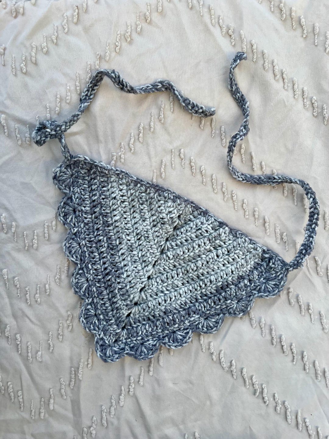 Crochet Bandana, Hair Accessory, Boho Accessory, Grey Hair Bandana - Etsy