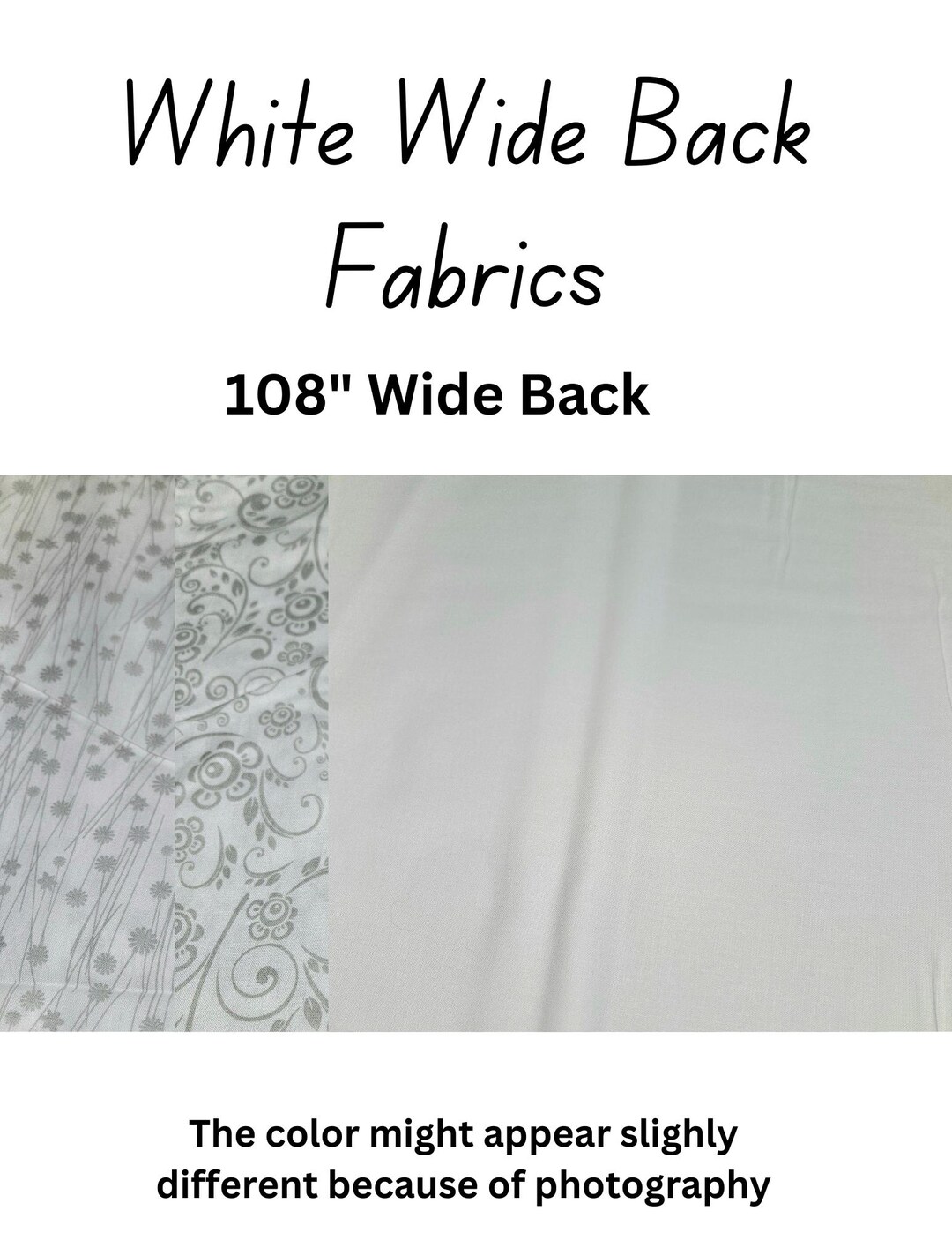 White Wide Back Fabric - Etsy