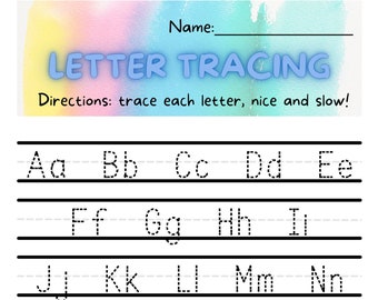 26 Printable Alphabet Tracing Worksheets - Etsy