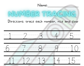 Number Tracing- Rainbow Number Practice- Instant Download - Etsy