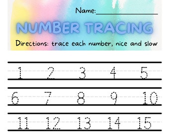 Number Tracing- Space-themed Number Practice- Instant Download - Etsy