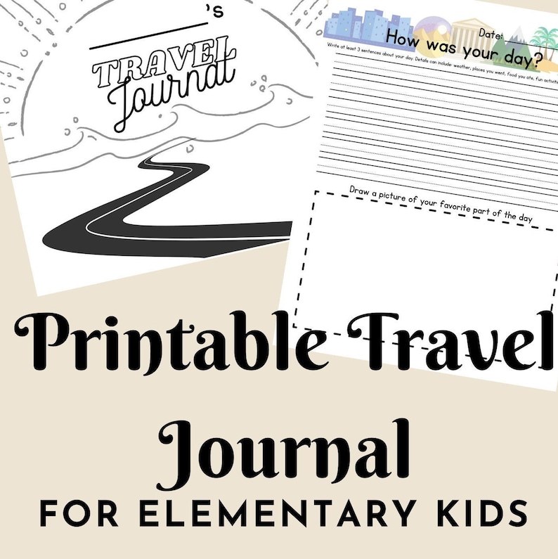 Elementary Travel Journal- Printable Instant Download- Vacation ...