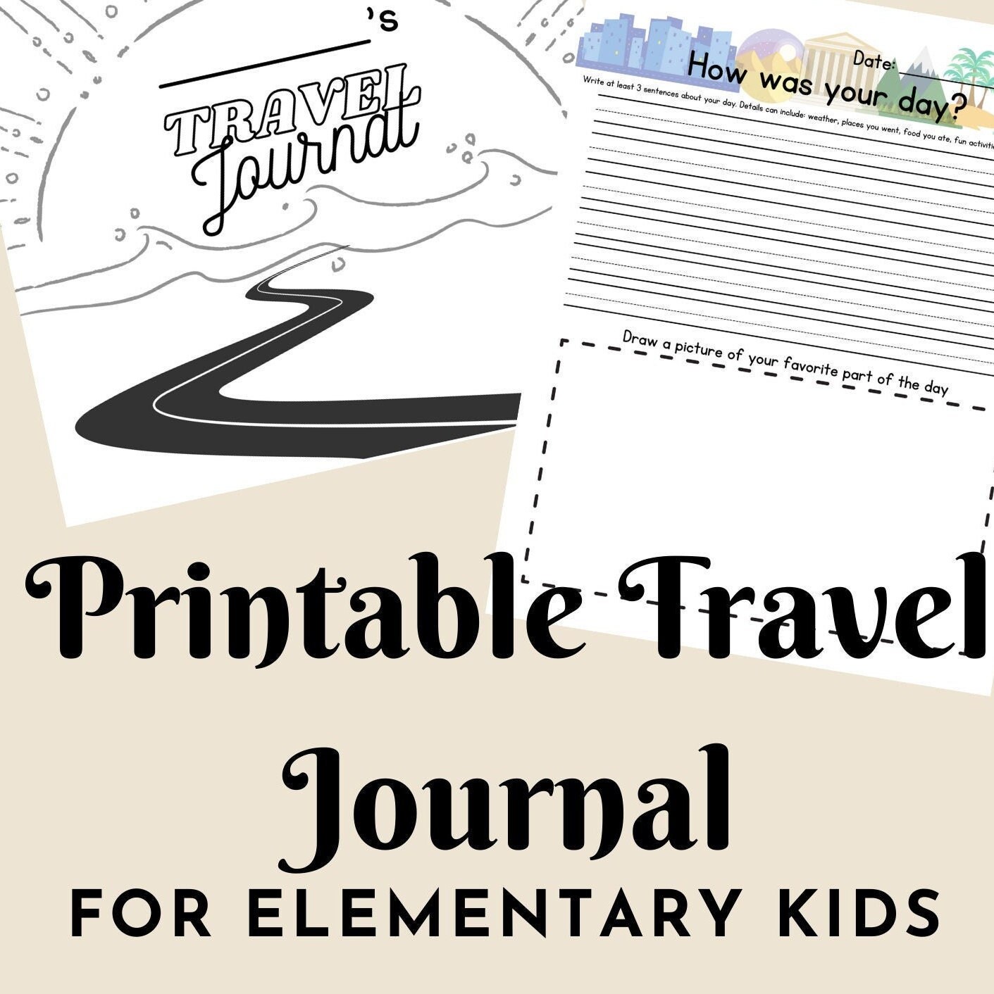 Elementary Travel Journal- Printable Instant Download- Vacation ...