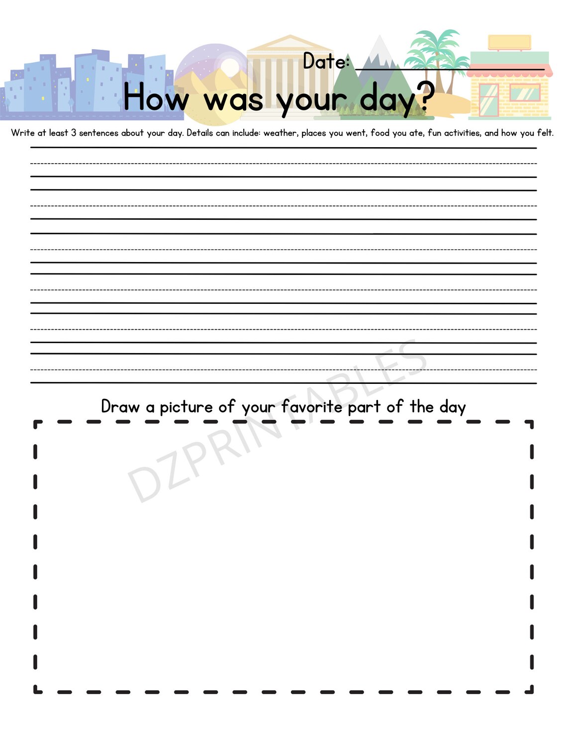 Elementary Travel Journal- Printable Instant Download- Vacation ...