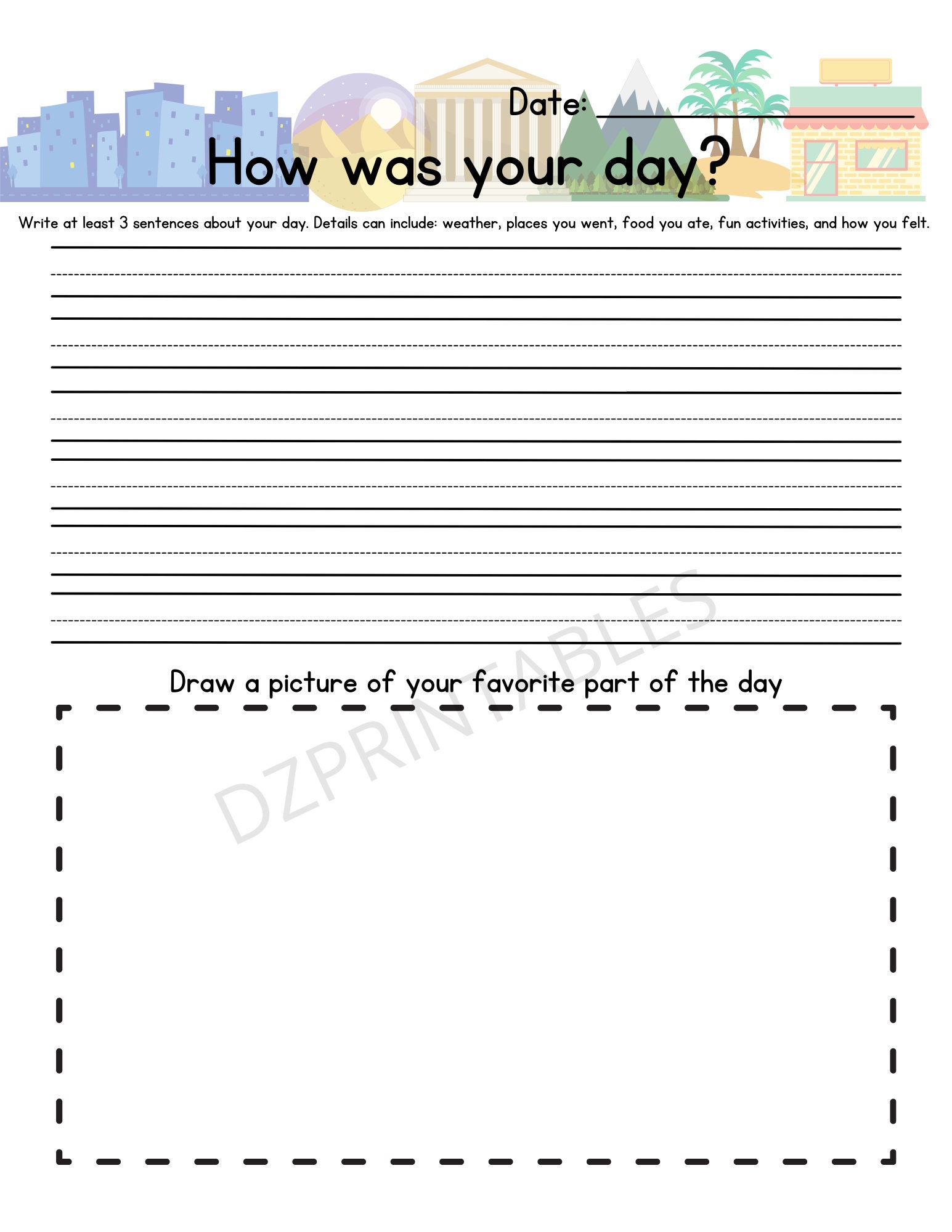 Elementary Travel Journal- Printable Instant Download- Vacation ...